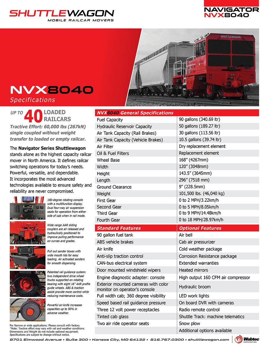 NVX 8040 Spec Sheet - ShuttleWagon