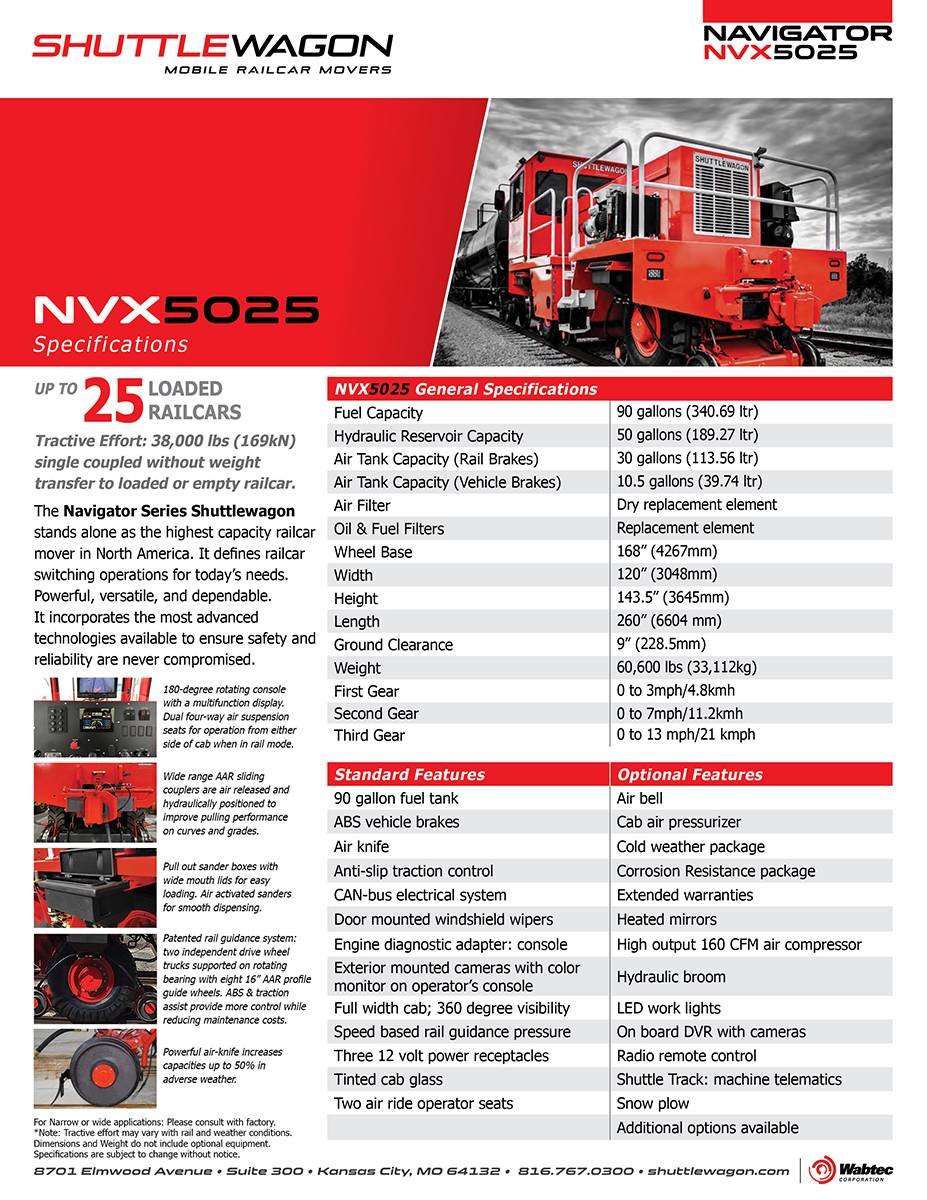 NVX 5025 Spec Sheet - ShuttleWagon